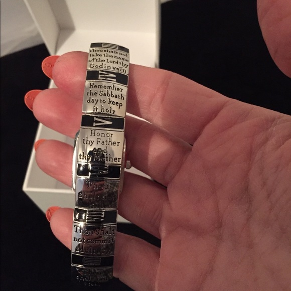 Cato | Jewelry | Nwt Cato Silver Stretch Watch W Ten Commandments ...